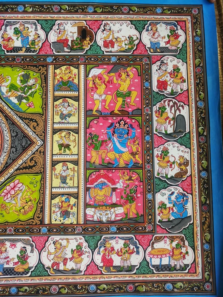 ORIGINAL HANDMADE RAMAYANA STORY PATTACHITRA PAINTING – DailyDesignist