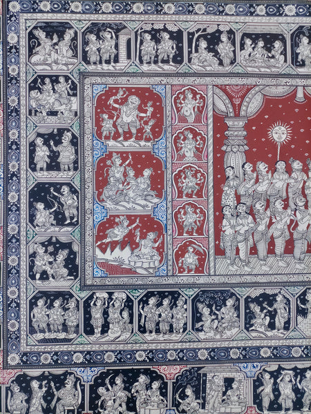 ORIGINAL HANDMADE EXTRA LARGE RAMAYANA PATTACHITRA PAINTING ...