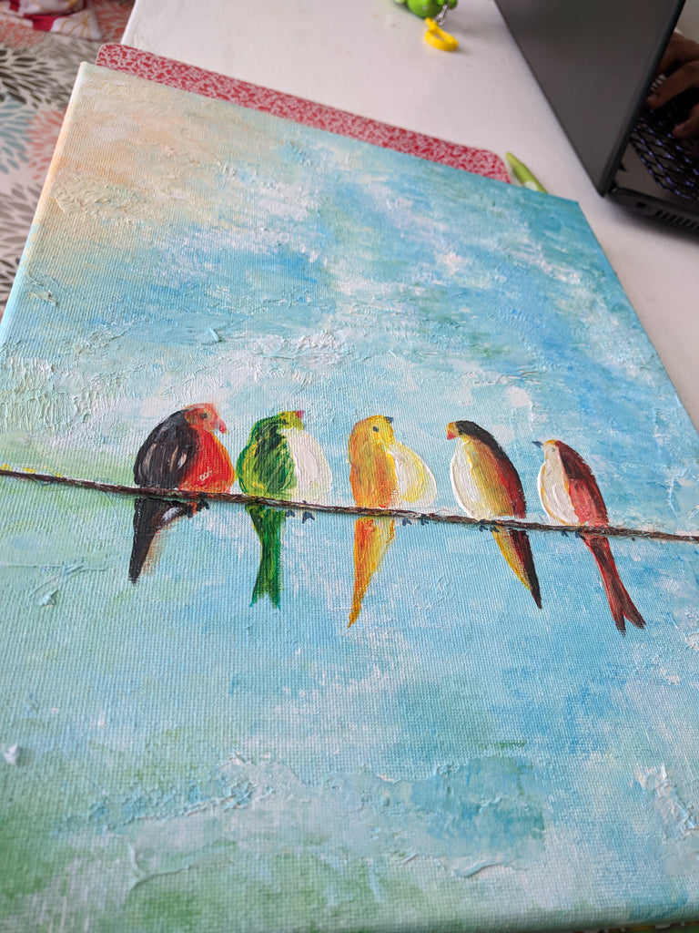 ORIGINAL HANDMADE "TOGETHER" MULTIMEDIA PAINTING – DailyDesignist