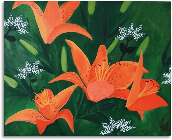ORIGINAL HANDMADE LILY FLOWER CANVAS PAINTING – DailyDesignist